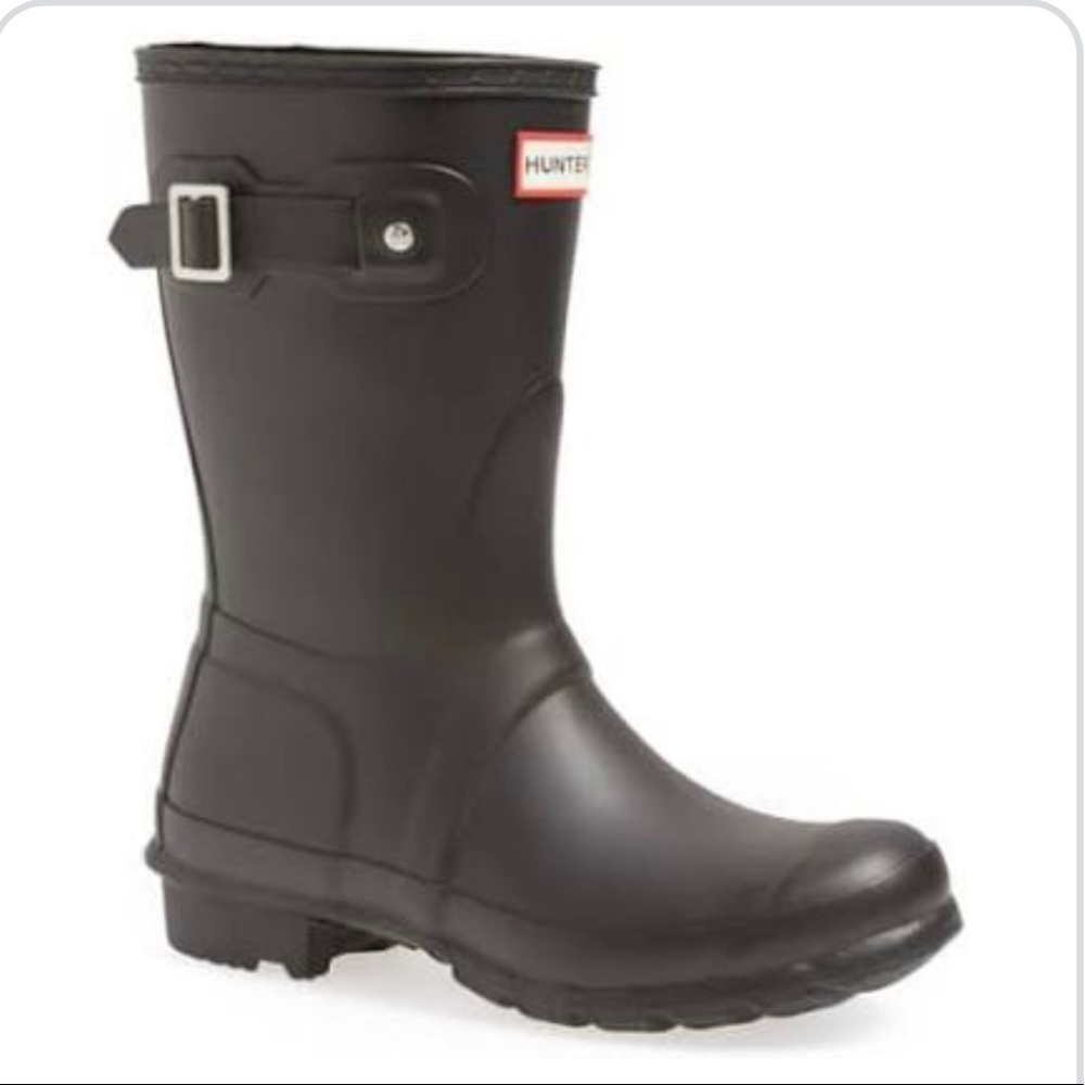 Hunter Black Original Short Rain Boot - Gem